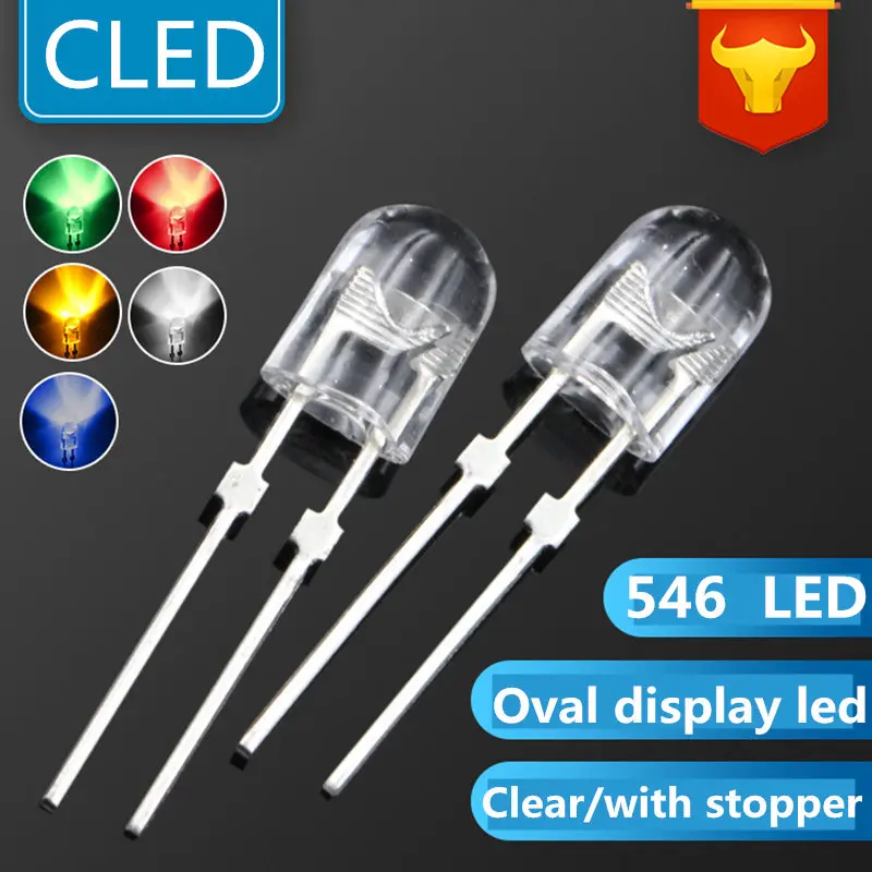 5mm oval high bright display LEDs Bulb 546 DIP LED Red/Green/Blue ...