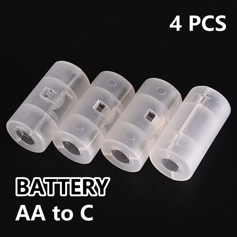 Brand-New-4PCS-AA-to-C-Battery-Adaptor-Holder-Case-Converter-Switcher ...