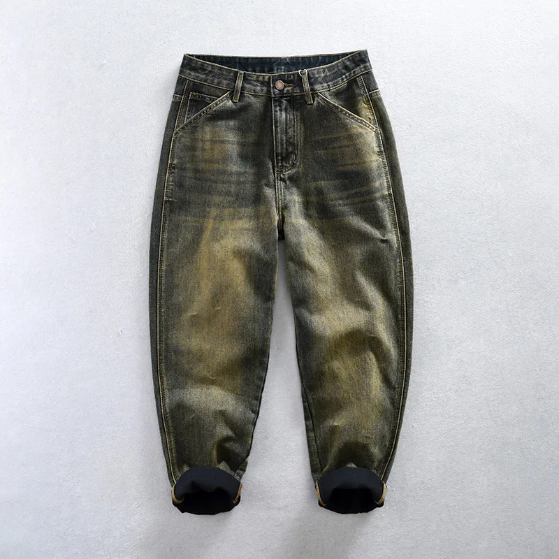 Vintage-Sand-Washed-Denim-Jeans-for-Men-High-Street-American-Fashion ...