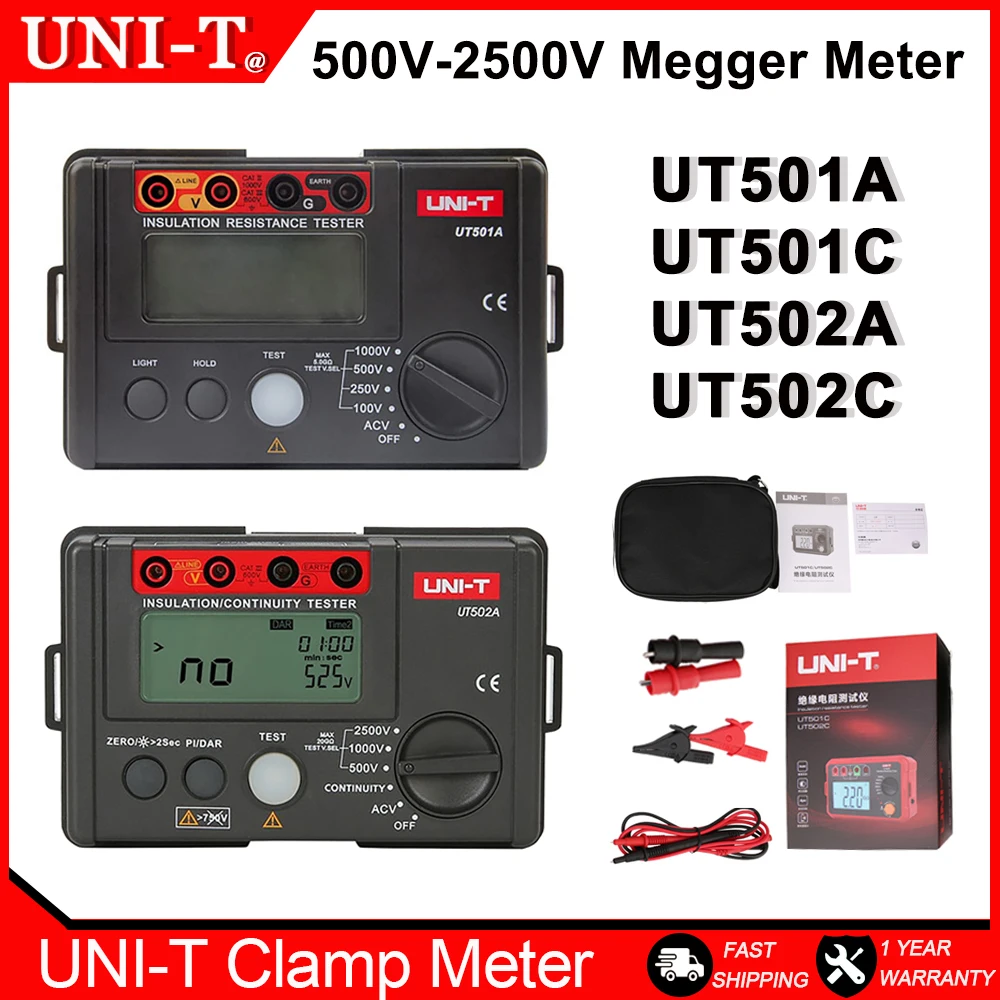 UNI-T-Insulation-Resistance-Tester-UT501A-UT501C-UT502A-UT502C-Digital ...