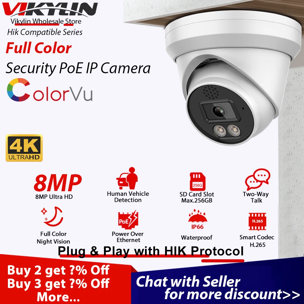 Vikylin-8MP-4K-ColorVu-Security-IP-Camera-for-Hik-Compatible-Onvif-POE ...