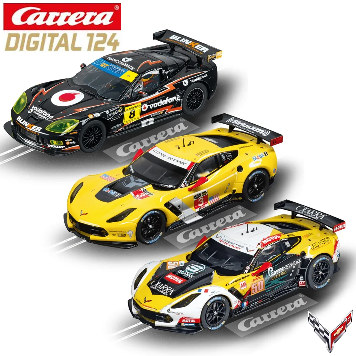 Carrera Slot Car Digital124 23796 Chevrolet Corvette C6R No.8 / 23818 ...