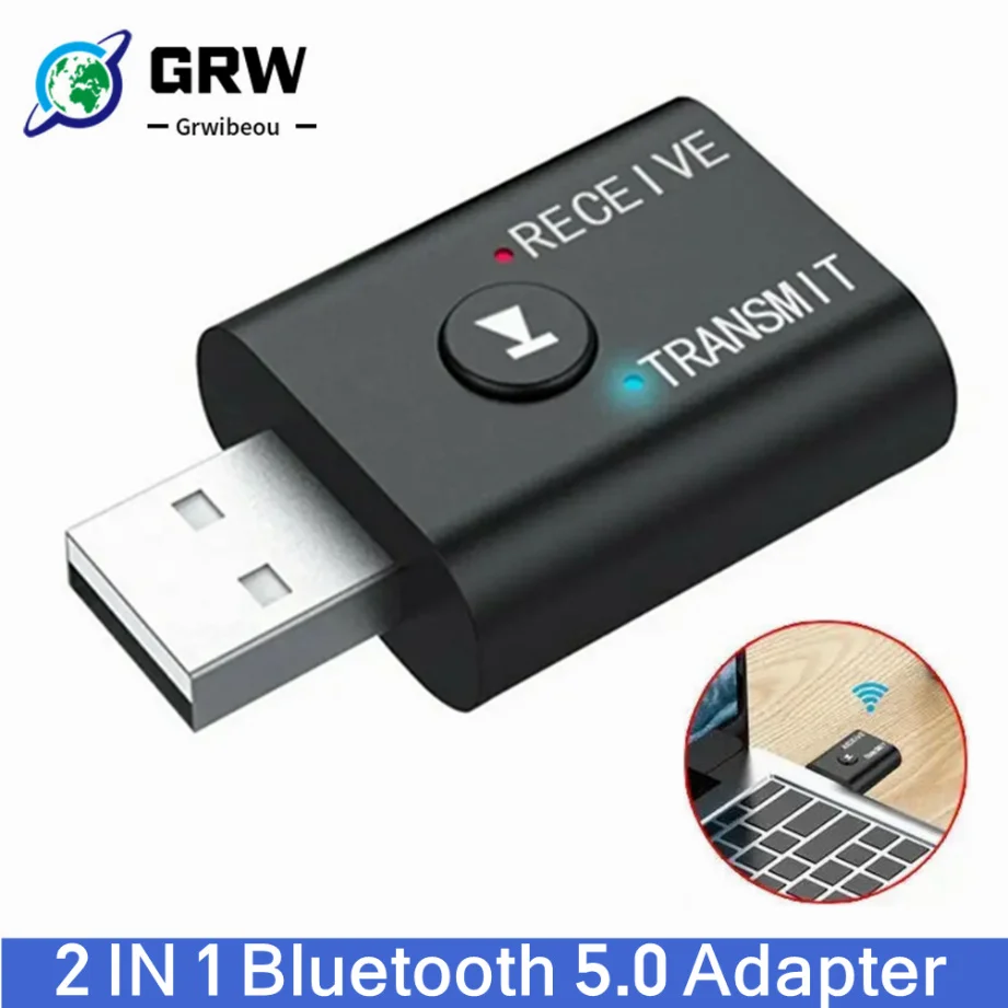 Grwibeou-Adaptador-USB-con-Bluetooth-5-0-transmisor-de-3-5mm-conector ...