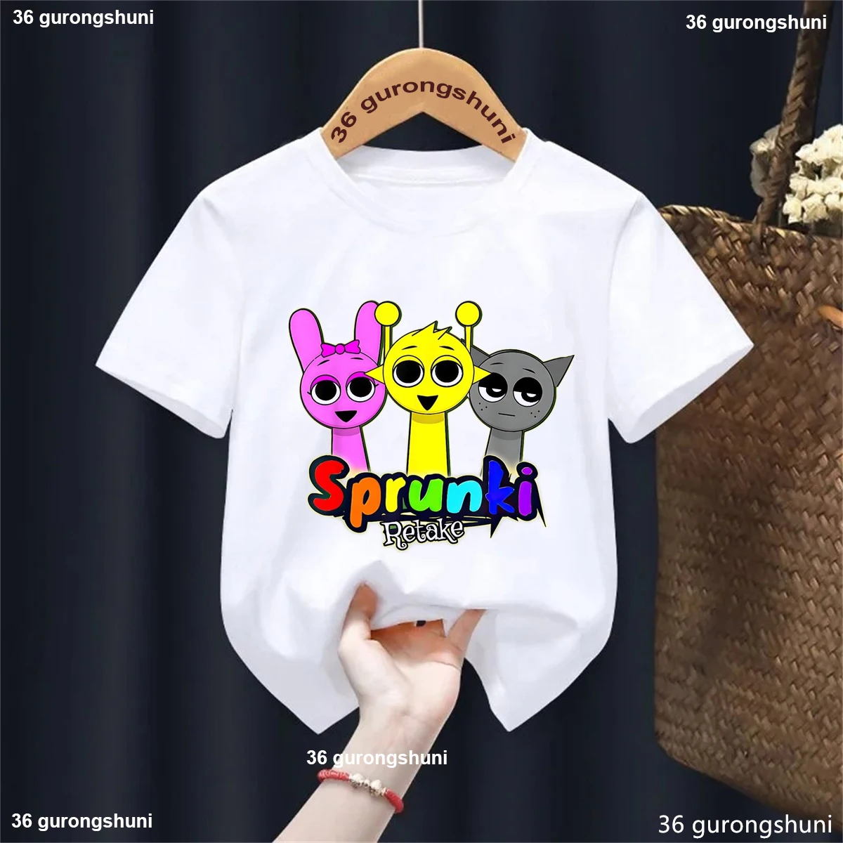 Rainbow Sprunki Retake Graphic Printed Tshirt Girls/Boys Funny Kawaii ...