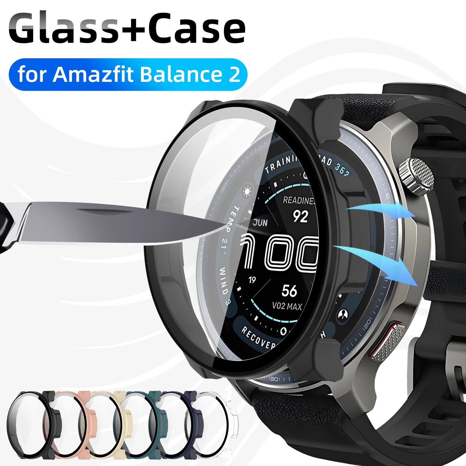 Premium Tempered Glass Screen Protector & Hard PC Bumper Case for ...