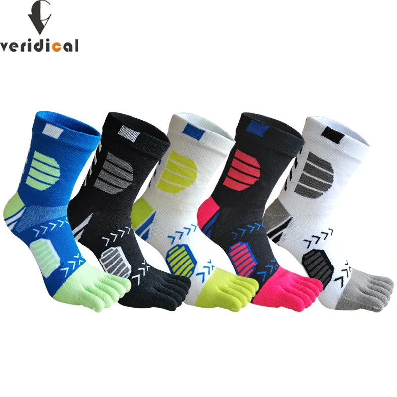 5-Pairs-Sport-Toe-Socks-Compression-Pure-Cotton-Sweat-Absorbing ...