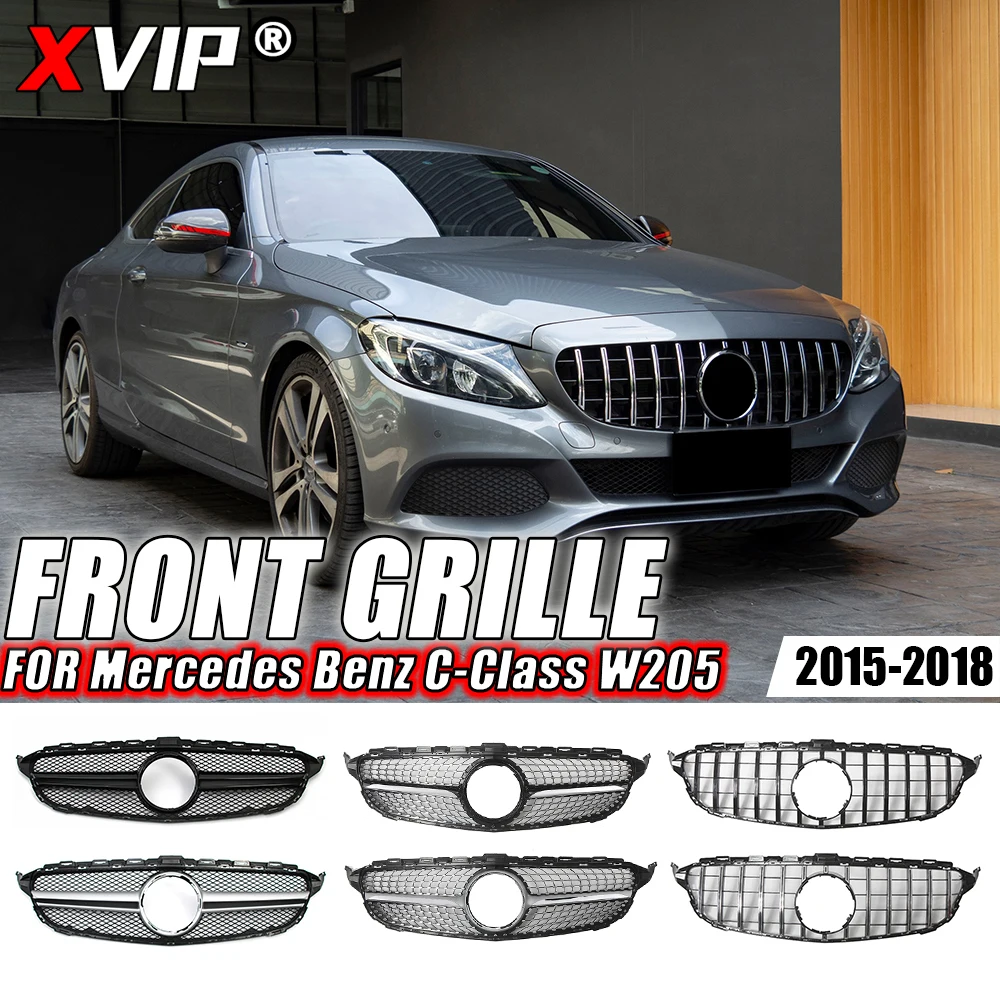 XVIP-Diamonds-Style-Front-Racing-Grille-For-Mercedes-Benz-C-Class-W205 ...