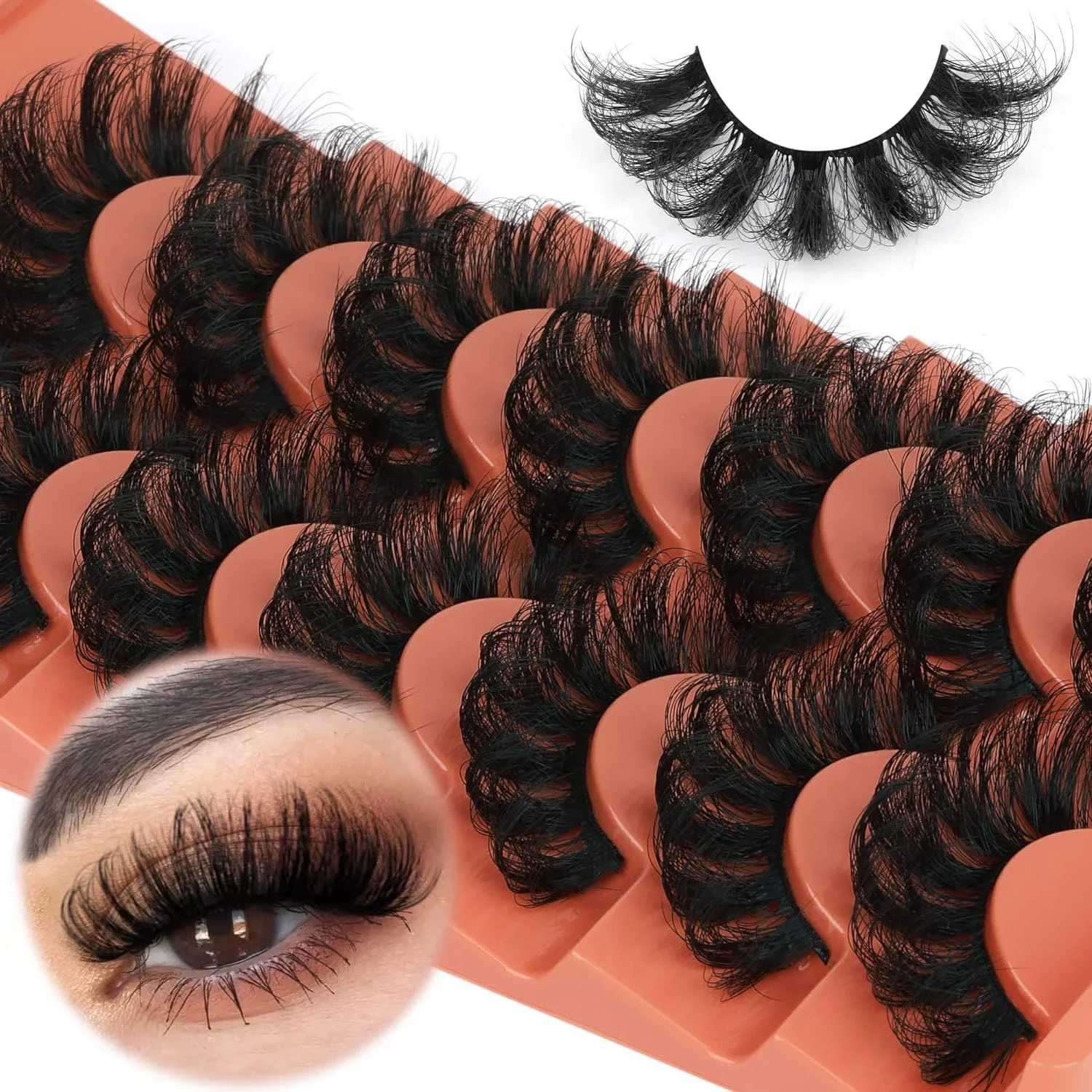 7-Pairs-Fluffy-Faux-Mink-Lashes-Wispy-False-Eyelashes-Thick-Volume-Fake ...