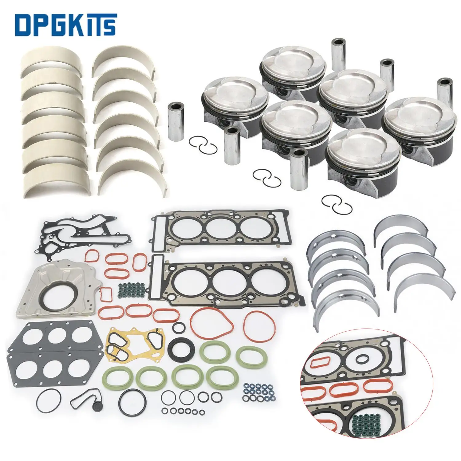 SLK350-M276-3-5L-1Set-Engine-Pistons-Bearings-Cylinder-Head-Gasket ...