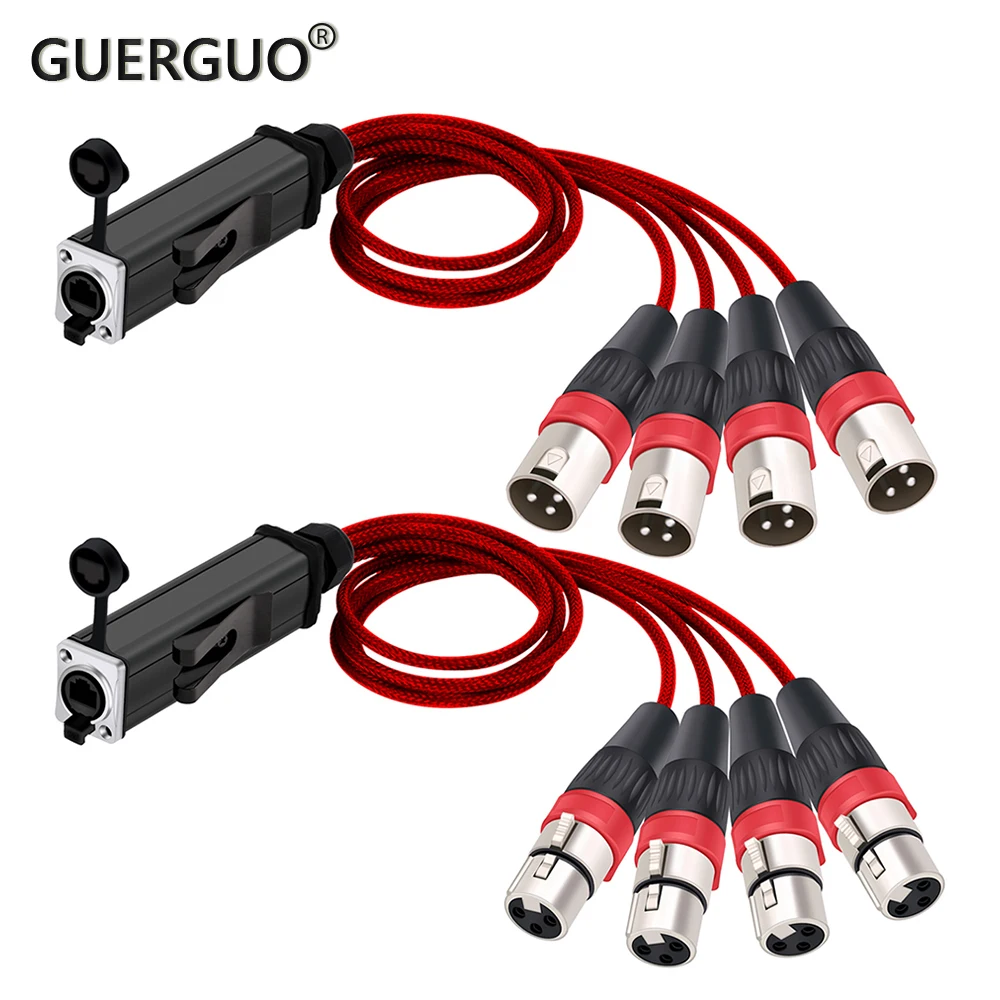 Pair-of-4-Channel-XLR-Snake-Network-Snake-Receiver-Single-to-Cat5-RJ45 ...