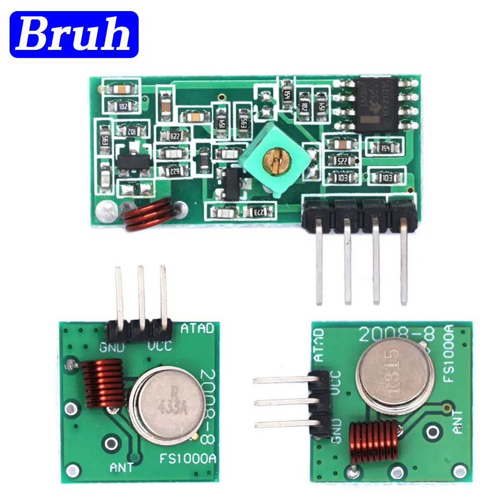 433Mhz RF Wireless Transmitter Module And Receiver Link Kit For Arduino Raspberry Pi /ARM/MCU WL ...