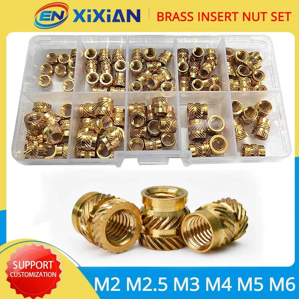 M2 m2, 5 m3 m4 m5 m6 Messing einsatz mutter Set Wärme Heiß schmelz gewinde Kupfer gerändelte ...