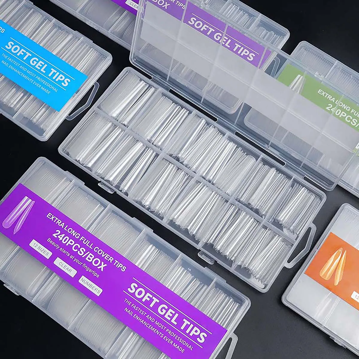 Nail-Art-Extra-Long-Water-Pipe-Nail-Patch-Fake-Nail-Patch-240-Pieces ...