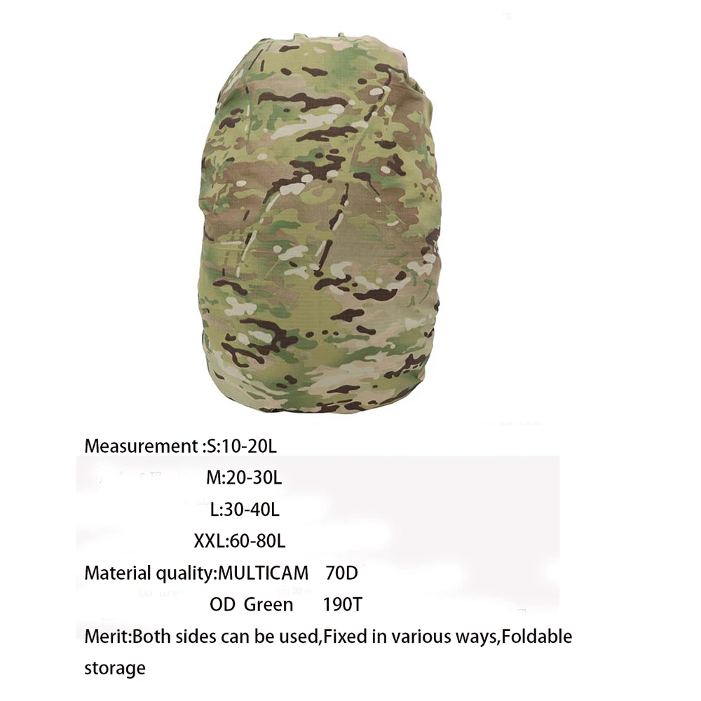 10 80L Tactical backpack cover rain proof bag Multicam and military ...