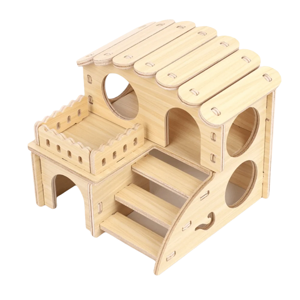 New Wooden Hamster Villa Easy to Install Durable Platform House ...