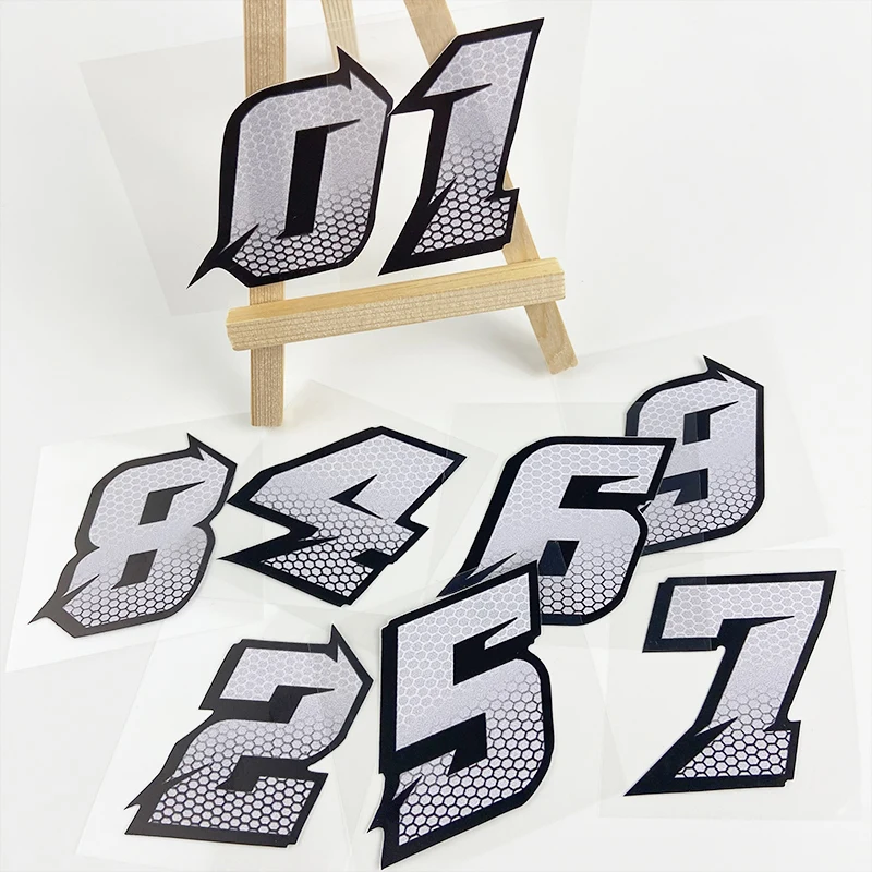 1PC-Honeycomb-Style-Number-0123456789-Funny-Motorcycle-Stickers ...