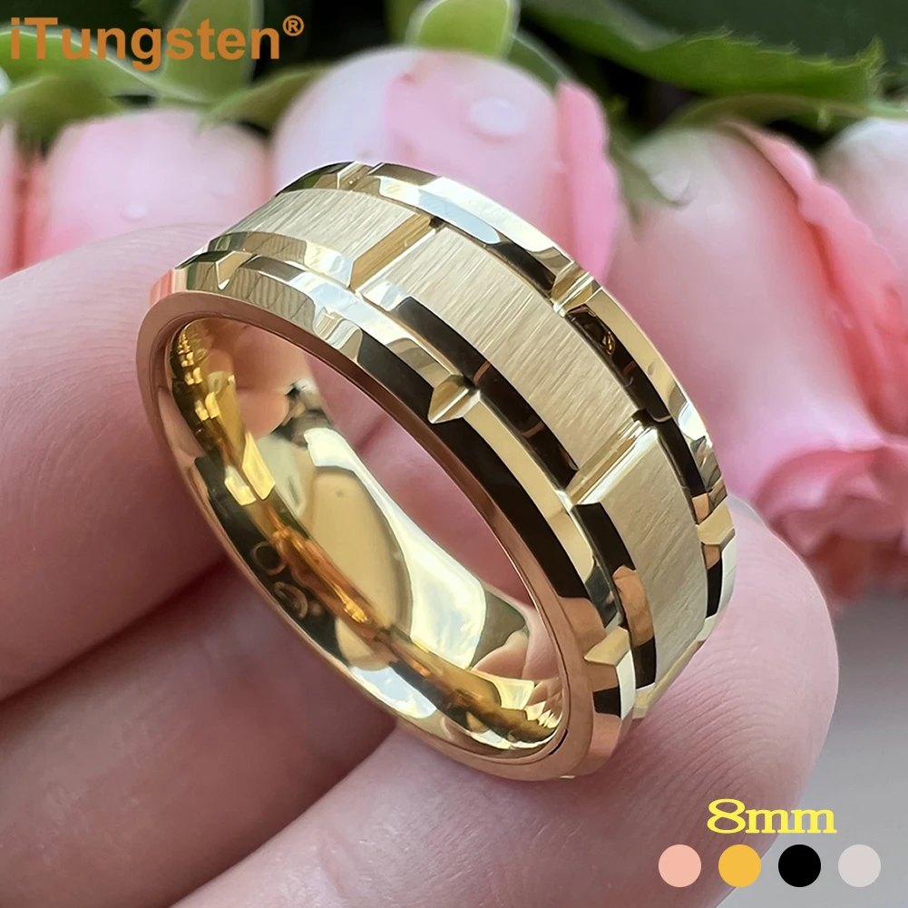 ITungsten-Anillo-de-boda-de-tungsteno-para-hombre-patr-n-de-ladrillo ...