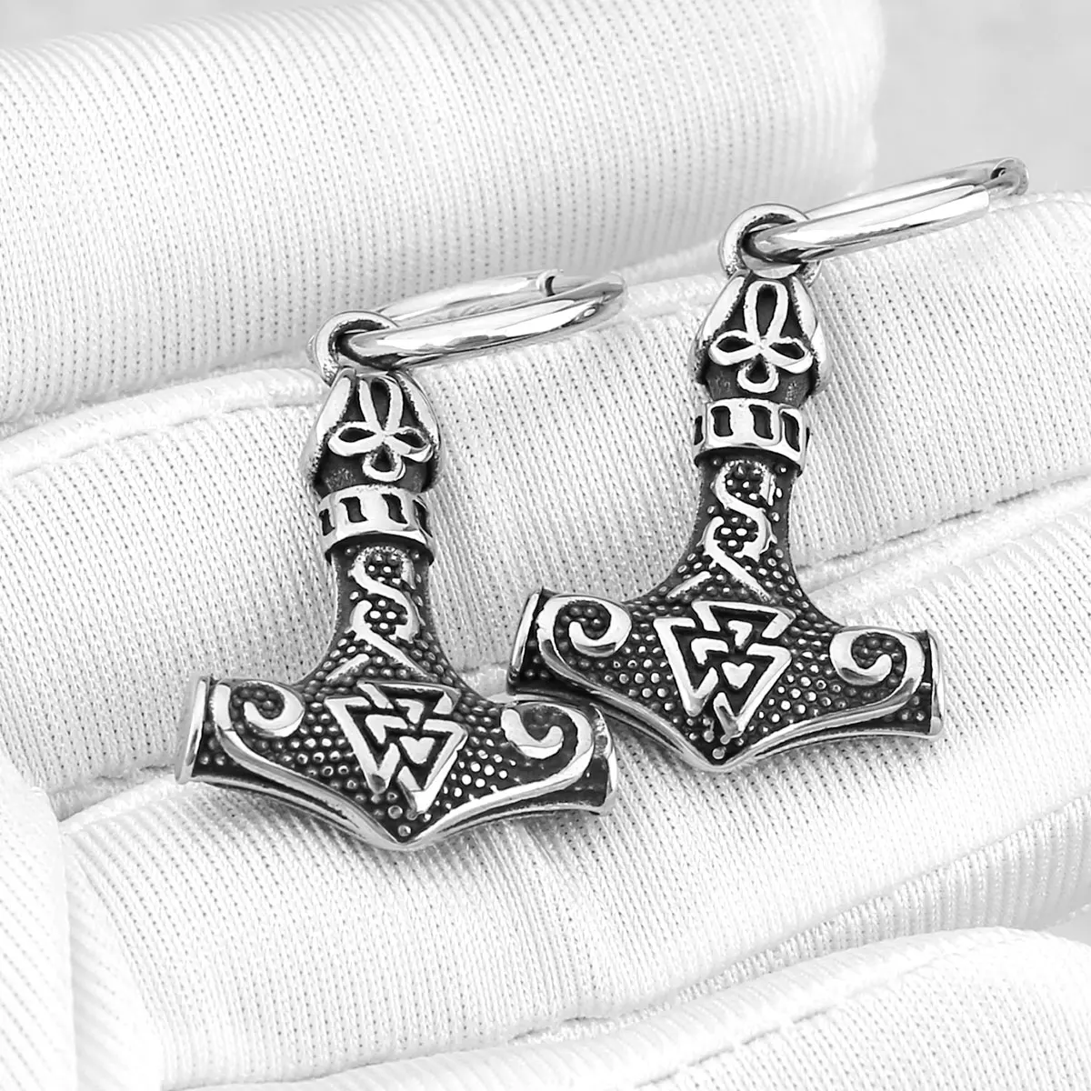 New-Creative-Nordic-Thor-s-Hammer-Drop-Earrings-Stainless-Steel ...