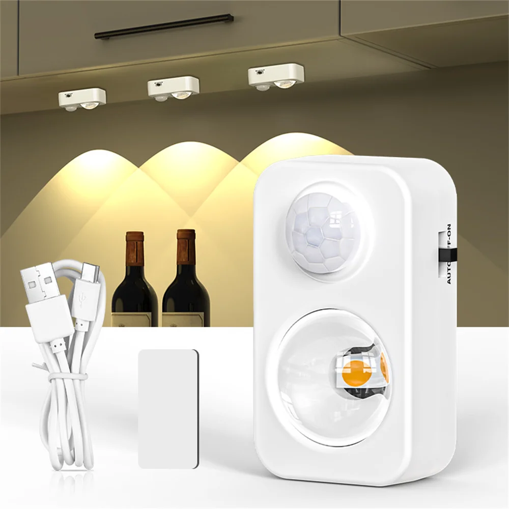 USB-Rechargeable-PIR-Motion-Light-Sensor-Mini-Led-Cabinet-Light ...