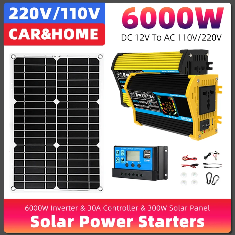 6000W-Solar-system-comb-inverter-controller-solar-panel-12V-to-220V ...
