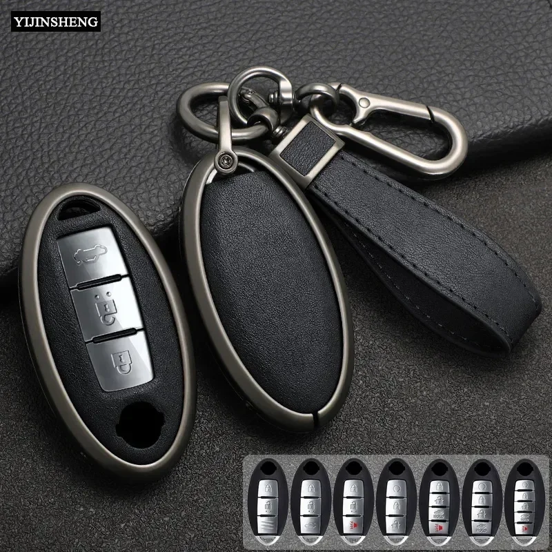 Zinc-Alloy-Leather-Car-Key-Case-for-Nissan-Juke-Leaf-Micra-K12-Note ...