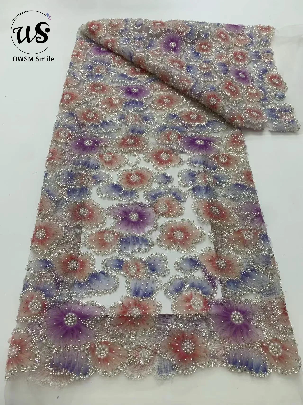 Handmade-3D-Flower-Embroidery-Net-Lace-Bead-Sequins-for-Making-Party ...