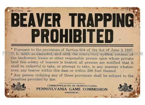 collectible-s-PA-Game-Commission-Beaver-Trapping-prohibited-metal-tin ...
