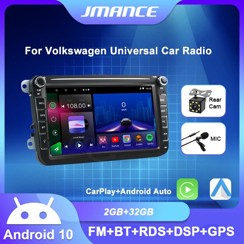 JMANCE Android 10 Car Radio for VW POLO GOLF 5 6 Plus PASSAT B6 JETTA ...