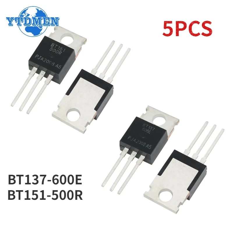 5PCS-TRIAC-Thyristors-BT137-600E-BT151-500R-TO-220-BT137-BT151 ...