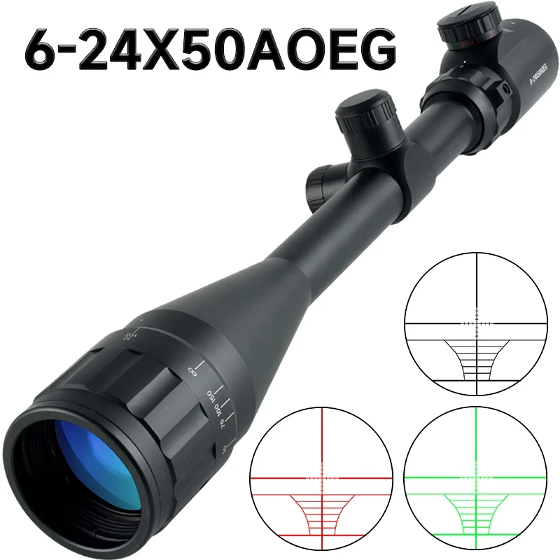 AOE-6-24X50-Hunting-Scope-Adjustable-Green-Red-Dot-Light-Tactical ...
