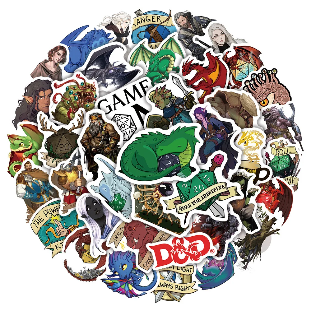 10-30-50PCS-Game-Dnd-Graffiti-Sticker-Decoration-Luggage-Laptop-IPad ...