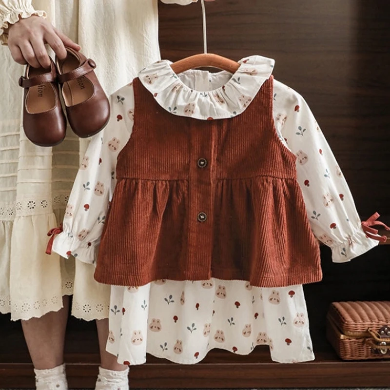 Chic-Retro-Corduroy-Girls-Sleeveless-Vests-2024-Autumn-New-Round-Neck ...