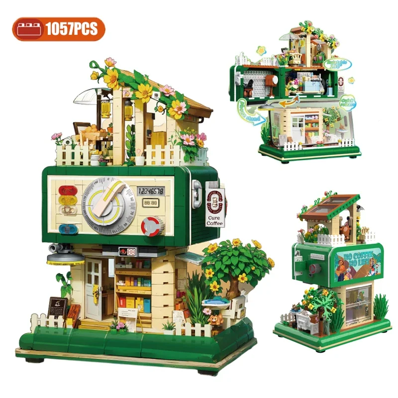 Mini-City-Street-View-Coffee-Shop-Building-Blocks-MOC-Safe-Deposit-Box ...