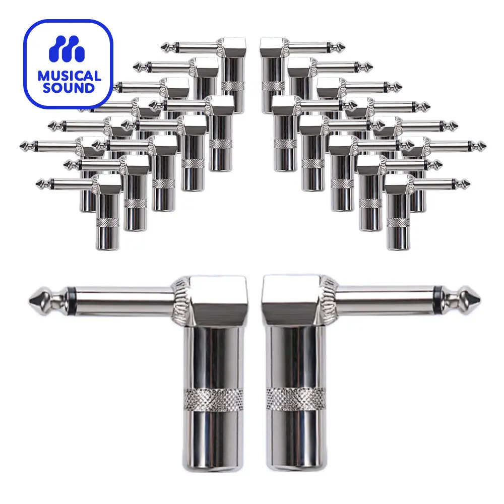 24Pcs-Lot-Audio-1-4-90-Degree-Right-Angle-Heavy-Duty-Plugs-for-Speaker ...