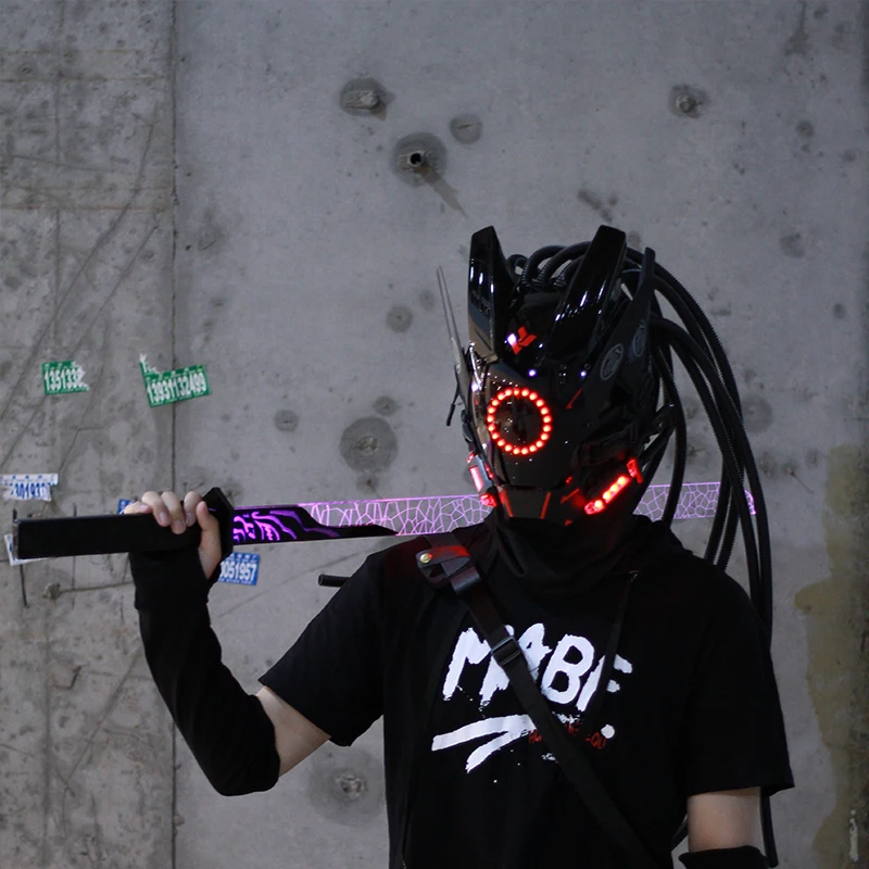 Game Cyberpunk Pipe Dreadlocks Mask Cosplay Costume - AllCosplay.com
