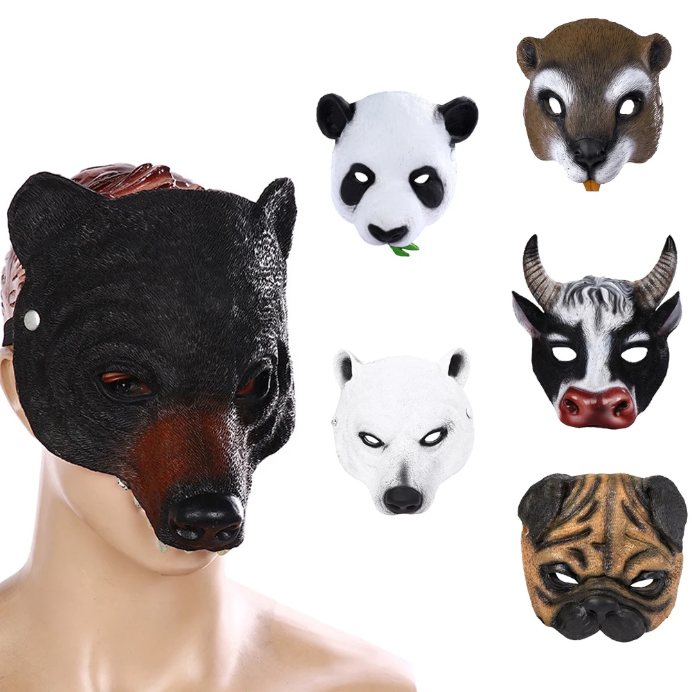 Realista-PU-Foam-Animal-Halloween-Mask-Cole-o-Carnaval-Masquerade-Party ...