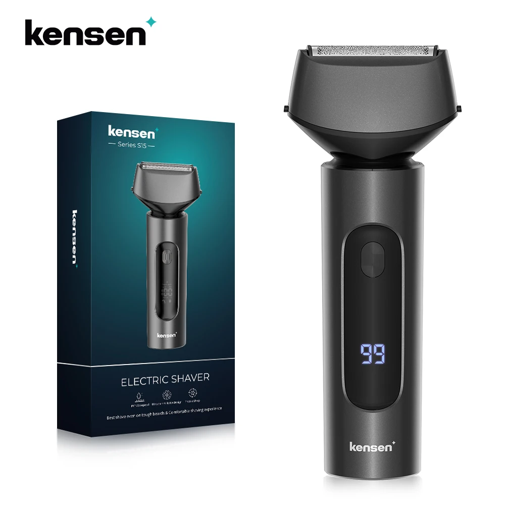 Kensen 남성용 전기 면도기, 전문 수염 트리머, 미니 면도기, 습식 및 건식 면도, 3D 플로팅 블레이드, USB 충전식