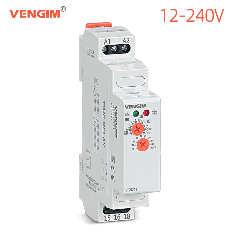 Time Relay 12v 24v 220v 230v AC/DC Power On Delay Timer Relay with Time Adjustable 0.1 Second to ...