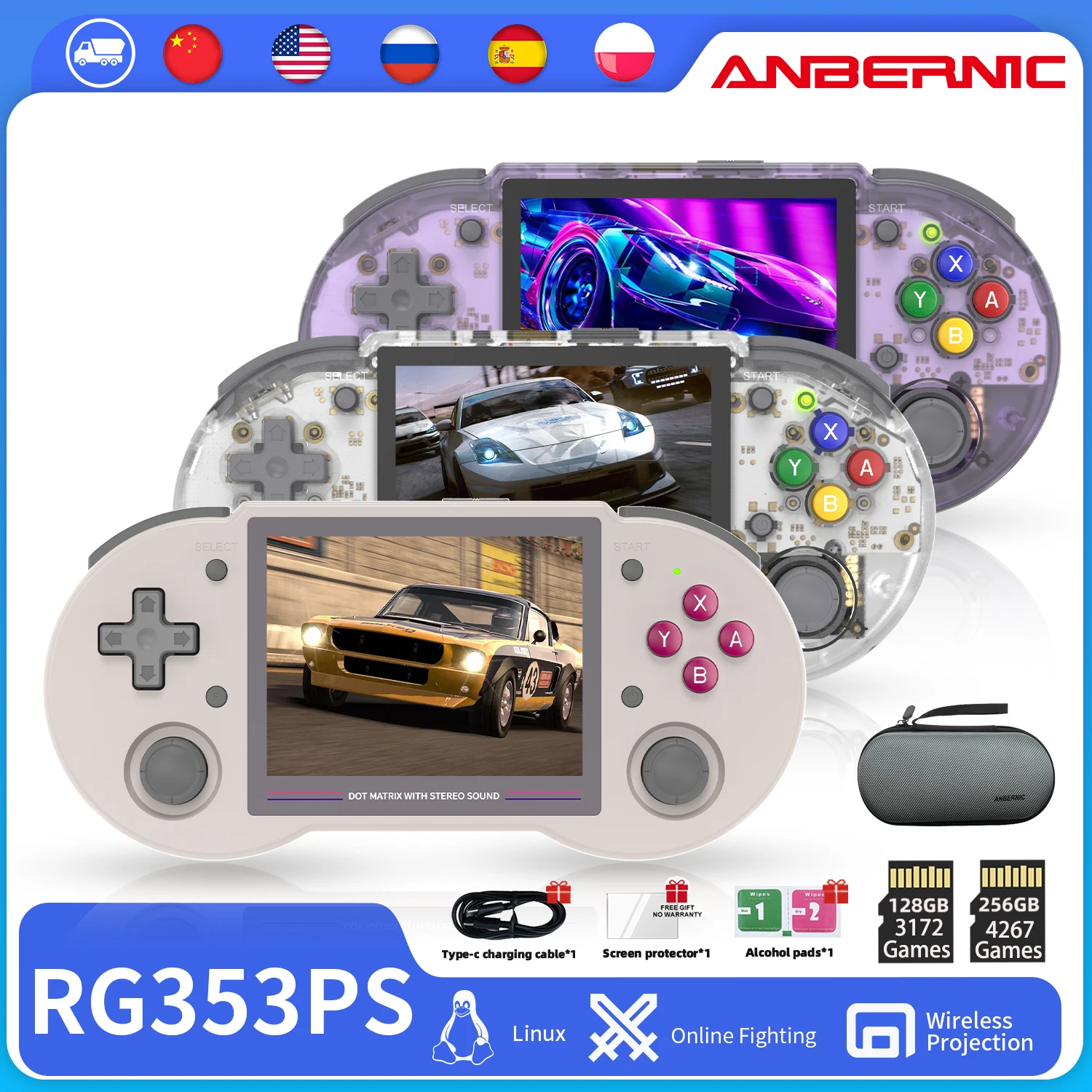 ANBERNIC-RG353PS-Handheld-Game-Console-3-5-inch-IPS-Screen-LINUX-System-Support-WIFI-Online ...