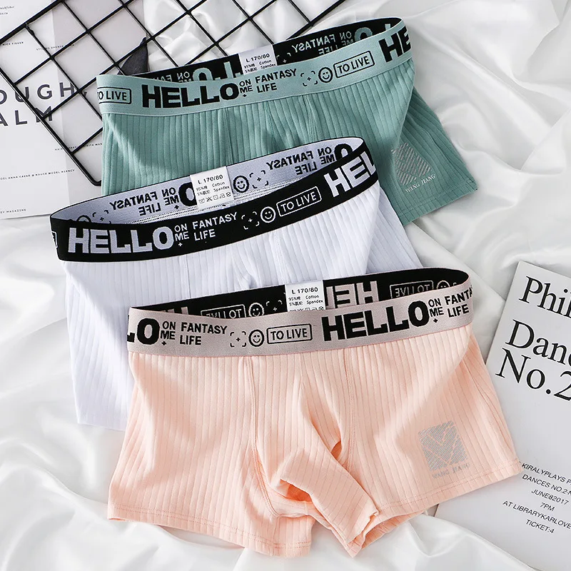 Men Cotton Boxer Briefs Ribbed Underwear Elephant Nose Boxer Trunks ...