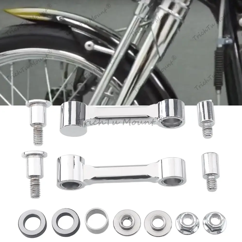 Motorcycle Black/Chrome Front Fender Mount Bracket Modification ...