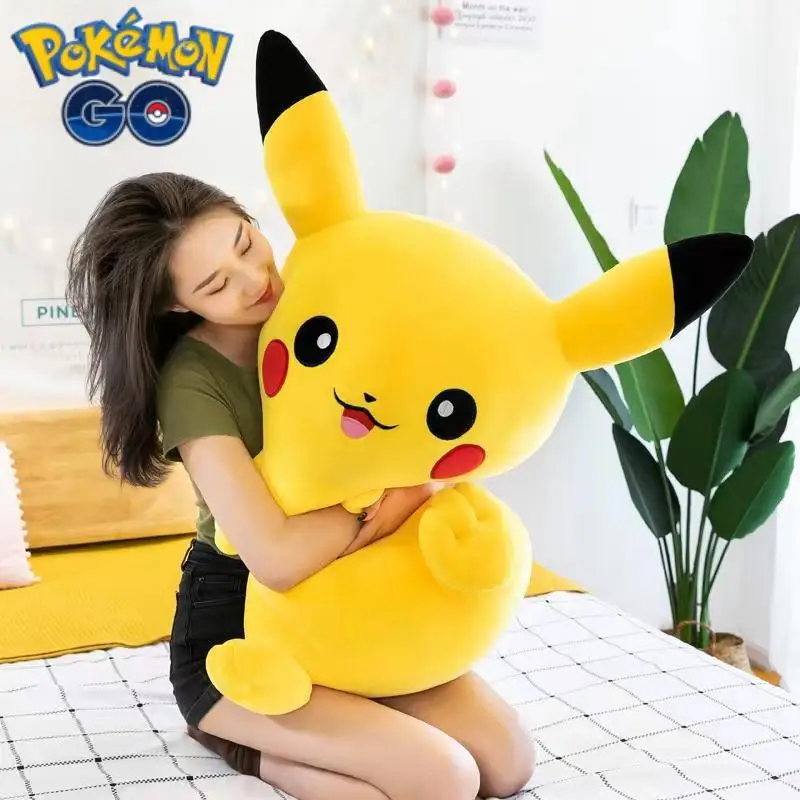 Pok-mon-series-anime-cute-down-cotton-smiling-face-Pikachu-doll-plush ...