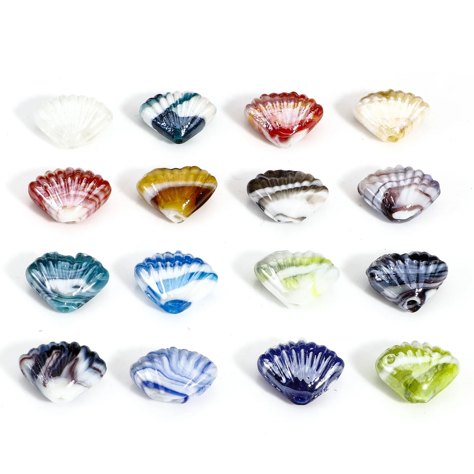 10pcs-Lampwork-Glass-Ocean-Jewelry-Beads-Shell-Multicolor-Texture ...