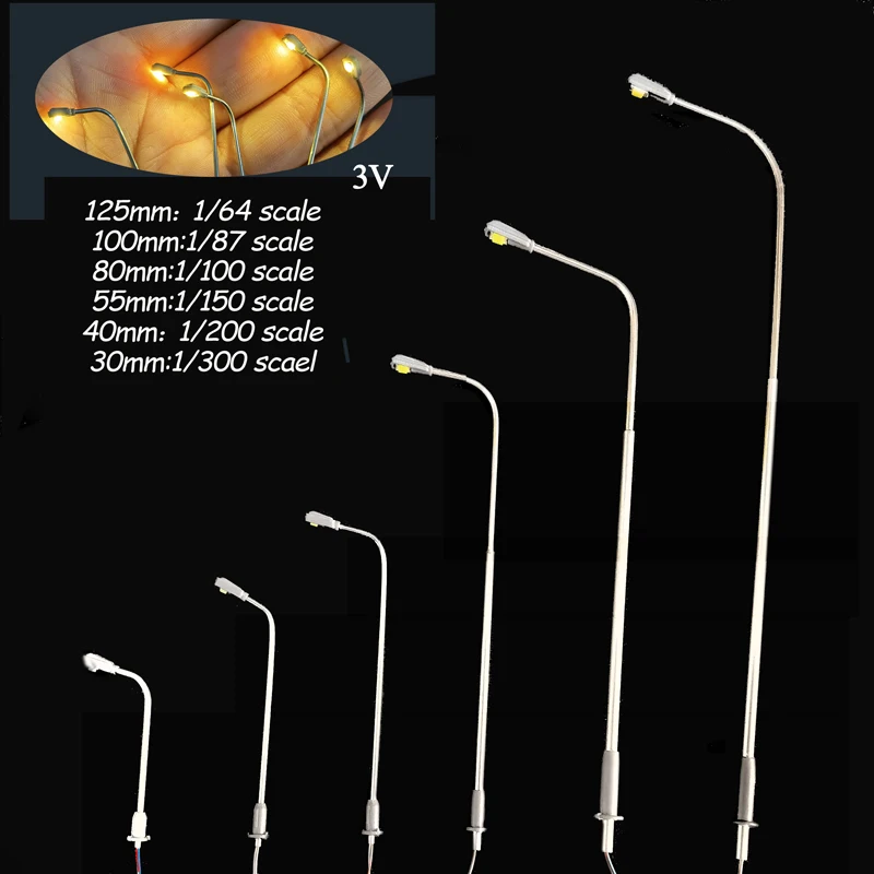 1-64-Ho-TT-Model-Street-Light-Miniature-Metal-pole-3V-warm-white ...