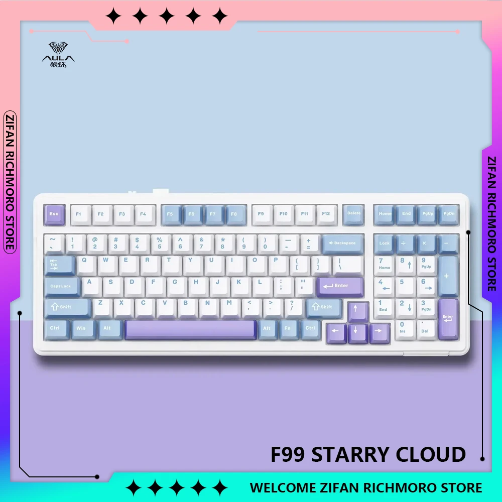 AULA-F99-Starry-Cloud-98-Keys-Mechanical-Keyboards-Wireless-Bluetooth ...