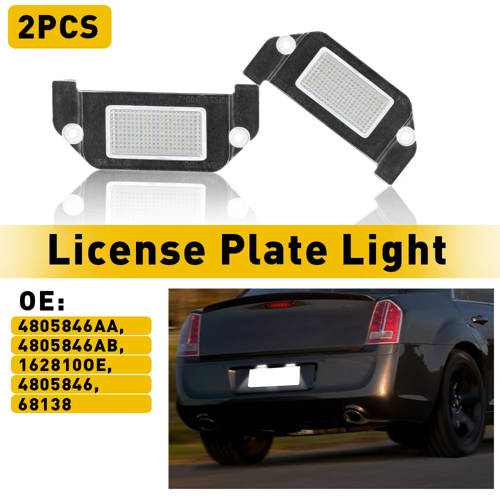 2Pcs Car LED Number License Plate Light Lamp Assembly Replacement For ...
