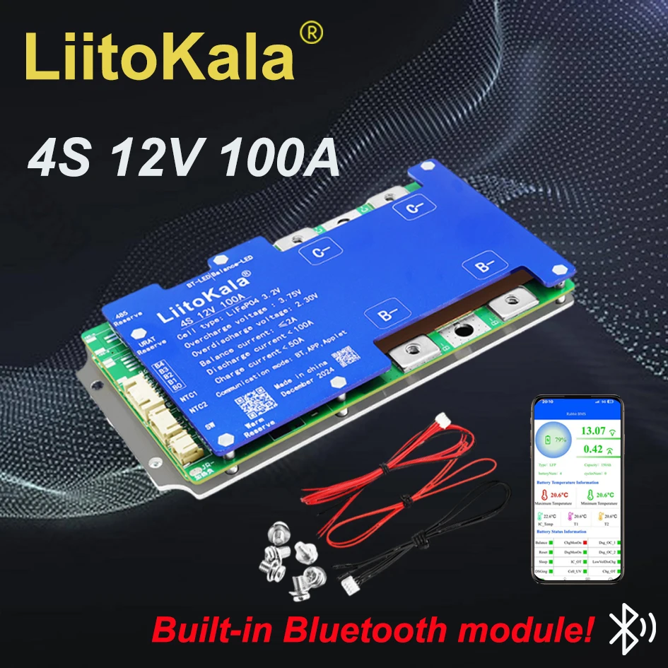 LiitoKala 4S-12V100A-BMS Panel de Protección de Fosfato de Hierro y ...