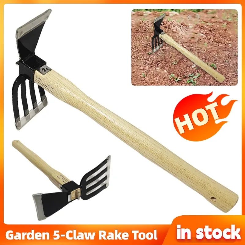 Carbon Steel Shovel Hoe Rake Portable Outdoor Garden Multipurpose ...