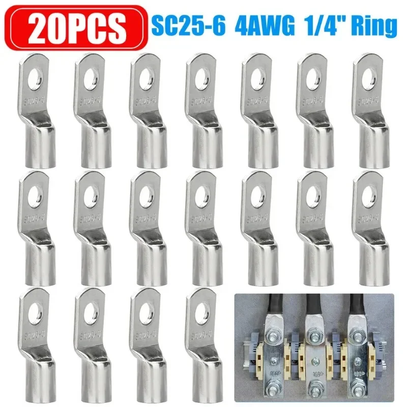 20-40pcs-SC25-6-Type-Lugs-Ring-Cable-Connector-Crimp-Wire-Connector-SC ...