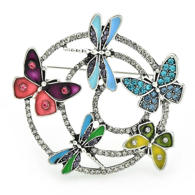 Wuli-baby-Dragonfly-Butterfly-Round-Brooches-For-Women-Unisex-Beautiful ...